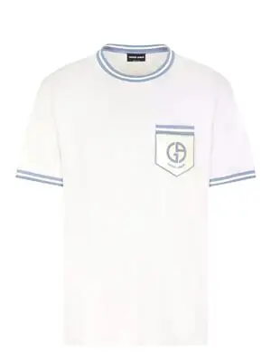 Giorgio Armani Logo-detail Patch-pocket T-shirt - White