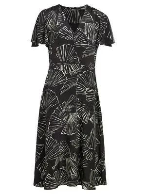 Karl Lagerfeld Graphic-print V-neck Dress - Black