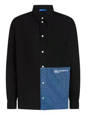Karl Lagerfeld Logo-embroidered Shirt - Black