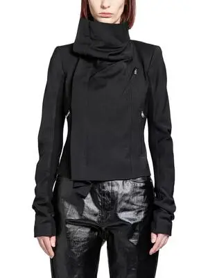 Rick Owens Zipped Biker Jacket - Black