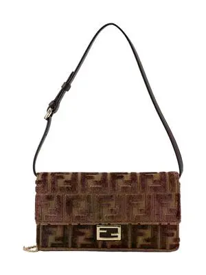 Fendi Ff-motif Chain Shoulder Bag - Brown