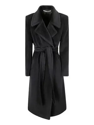 Tagliatore Wool Blended Alpaca Coat - Black