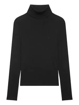 SAINT LAURENT Cassandre-Embroidered Roll-Neck Jumper