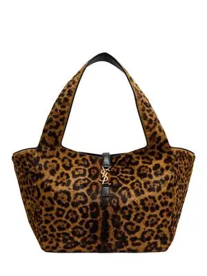 Saint Laurent Le 5 À 7 Bea Print Calf-hair Tote - Leopard