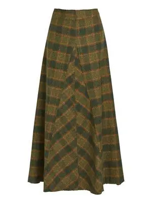 Our Legacy Our Legacy Rebel Checked Cotton Maxi Skirt Stripe