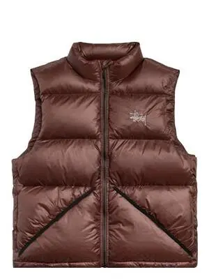 StÜssy Micro Ripstop Down Vest - Brown