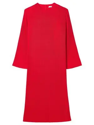 Tibi Plissé-crepe Midi Dress - Red
