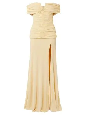 Rebecca Vallance Zaley Off-the-shoulder Jersey Gown - Yellow