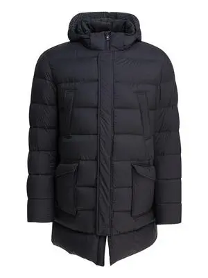 Herno Long Down Jacket With Hood Grey