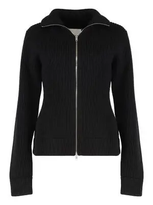 MAISON MARGIELA Wool Cardigan With Zipper - Black