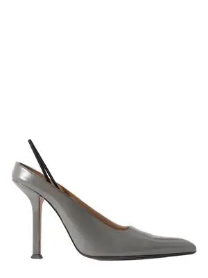 Calvin Klein Suki Crinkled-leather Pumps - Gray