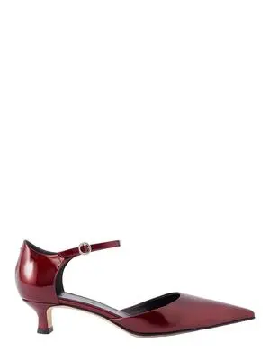 AeydĒ Tillie Metallic Patent-Leather Pumps Burgundy