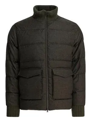 Herno Wool And Cashmere Blend Bomber Jacket - Green
