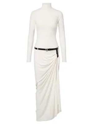 Coperni Belted Draped Gown - White