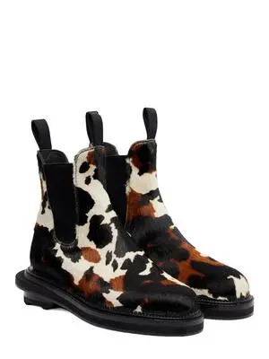 Sacai X J.m. Weston Calf Hair Ankle Boots - Multicoloured