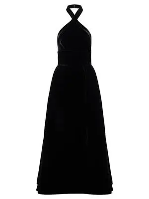 Elie Saab Halterneck Velvet Gown - Black