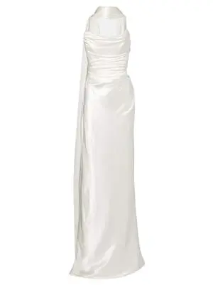 VIVIENNE WESTWOOD Vixen Scarf-detail Draped Gown - White