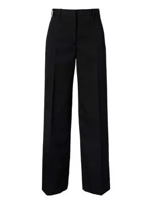 JIL SANDER Low-rise Wool Straight Pants - Black