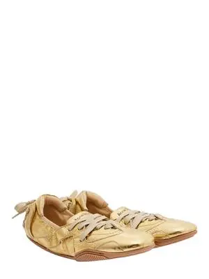 Acne Studios Bilaria Metallic Leather Sneakers - Gold