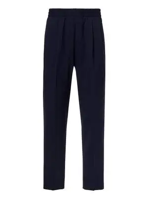 Zegna Pleated Straight Trousers - Blue