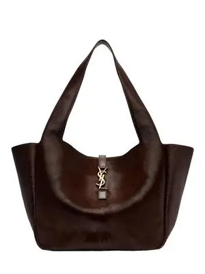 Saint Laurent Le 5 À 7 Bea Calf Hair Tote Bag - Brown