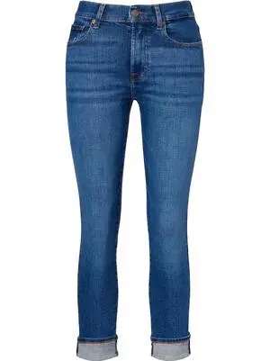 7 For All Mankind Kimmie Straight Mid-rise Slim Jeans - Blue