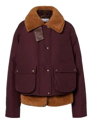 Loewe Shearling-lined Cotton-blend Puffer Jacket - Burgundy
