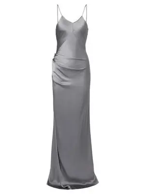 Victoria Beckham Cami Satin Gown - Metallic