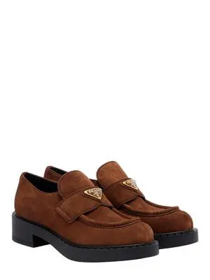 Prada Chocolate Suede Loafers - Brown