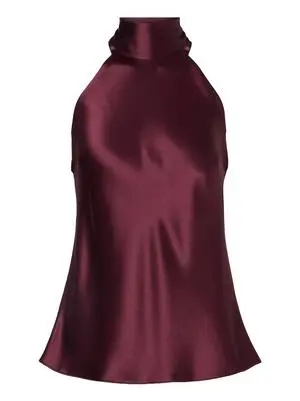 Galvan Sienna Satin Top - Burgundy