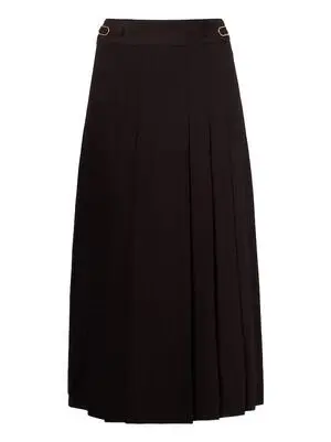 Gabriela Hearst Wesley Pleated Wool Midi Skirt - Brown