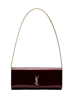 Saint Laurent Kate Patent Leather Clutch - Burgundy