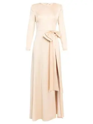 Dress The Population Daphne Bow-draped Satin Gown - Champagne