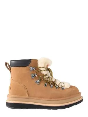 UGG Sacai Leather-trimmed Shearling Ankle Boots - Tan