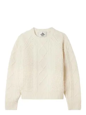 Perfect Moment Crystal Cable-knit Merino Wool Sweater - Cream