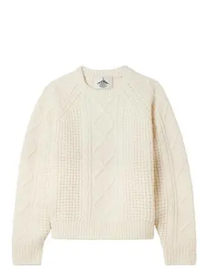 Perfect Moment Crystal Cable-knit Merino Wool Sweater - Neutrals