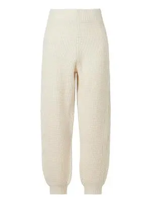 Perfect Moment Crystal Cable-knit Wool Tapered Pants - Cream