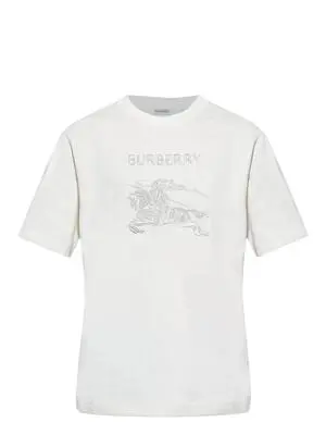 Burberry Logo-embroidered T-shirt - White