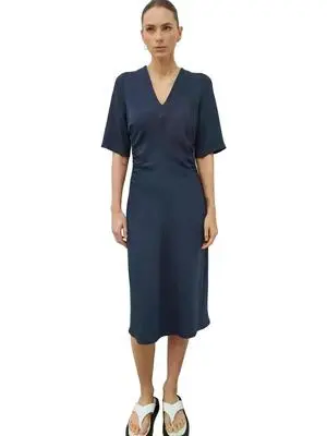 SAMSOE SAMSOE Samailey V-neck Midi Dress - Blue