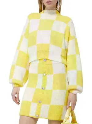Stine Goya Checkerboard Mini Skirt - Yellow