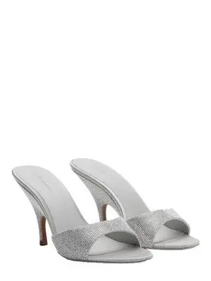 Mango Rhinestone High Heel Sandal Silver
