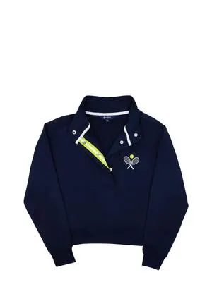 AME & LULU Warm Up Pullover Navy Classic Racquets