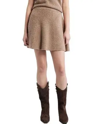 Treasure & Bond Bouclé Miniskirt - Tan Grey