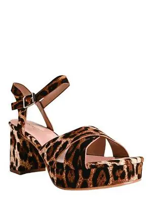 TOUCH UPS Ankle Strap Platform Sandal Leopard