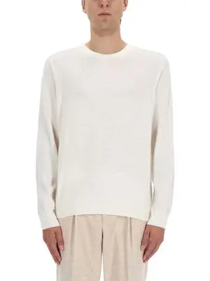 BOSS Regular Fit Cashmere Sweater - White