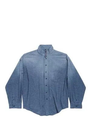 Balenciaga Zip-up Shirt - Blue
