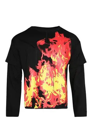 WHO DECIDES WAR BY EV BRAVADO Flame Long-sleeve - Black