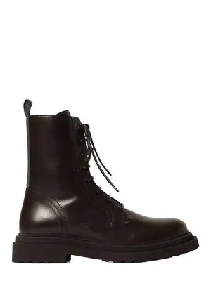 Brunello Cucinelli Brunello Cucinelli Lace-Up Combat Boots Dark