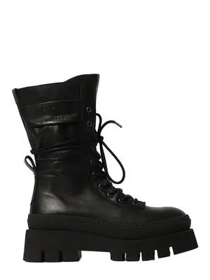 SUMMERY COPENHAGEN Lace Up Boots Black