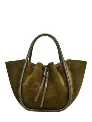 Proenza Schouler Ruched Suede Tote Bag - Olive